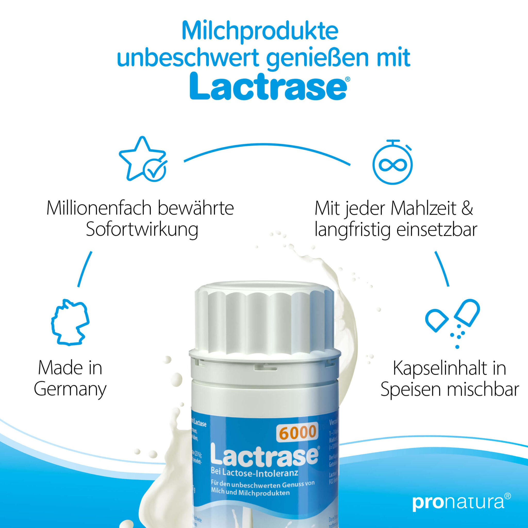 Lactrase® 6000 - Laktase Tabletten & Kapseln
